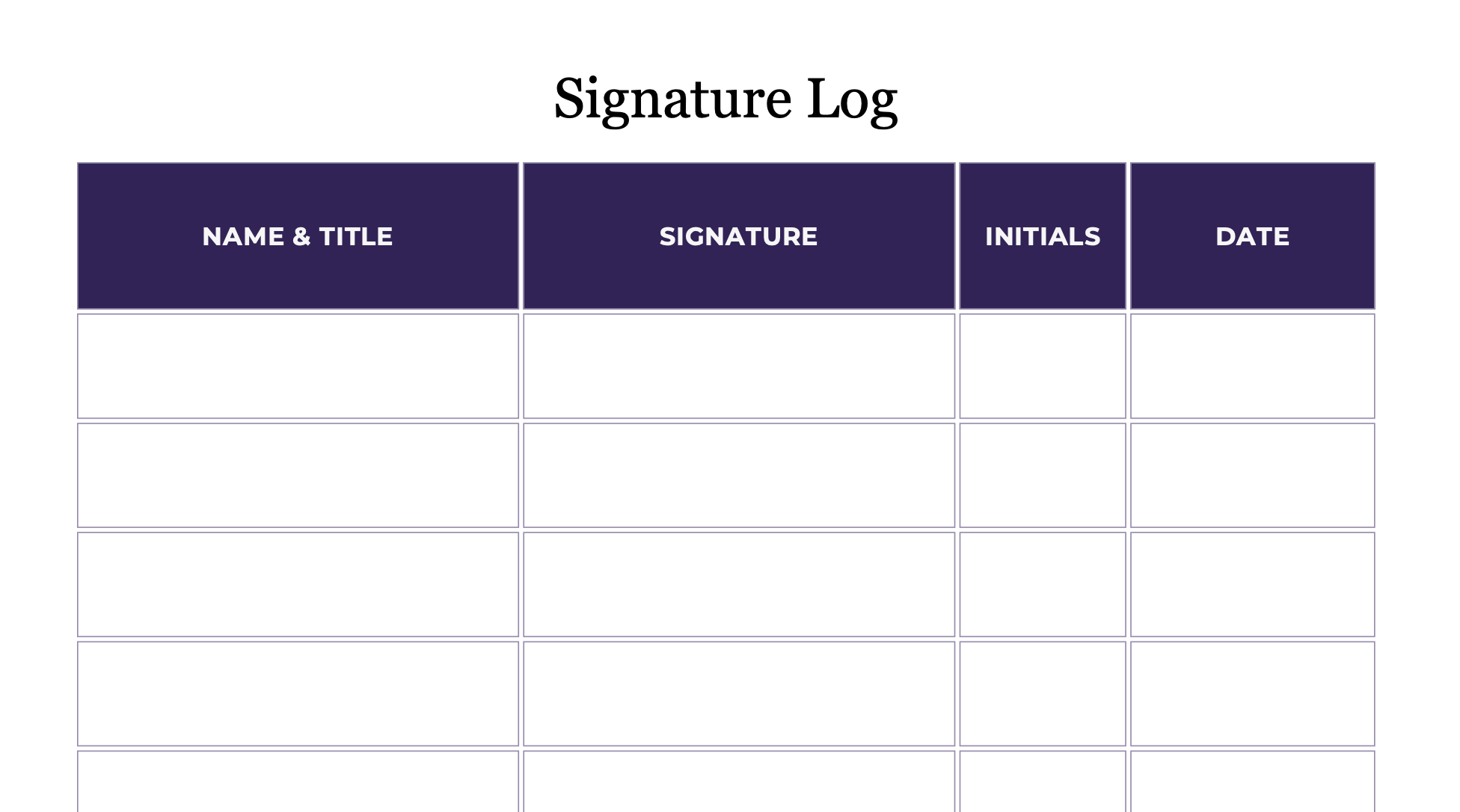 Downloadable Signature Log